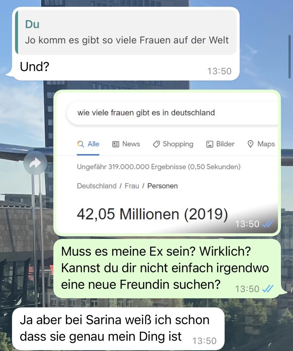Er versucht einfach mal sein Glück