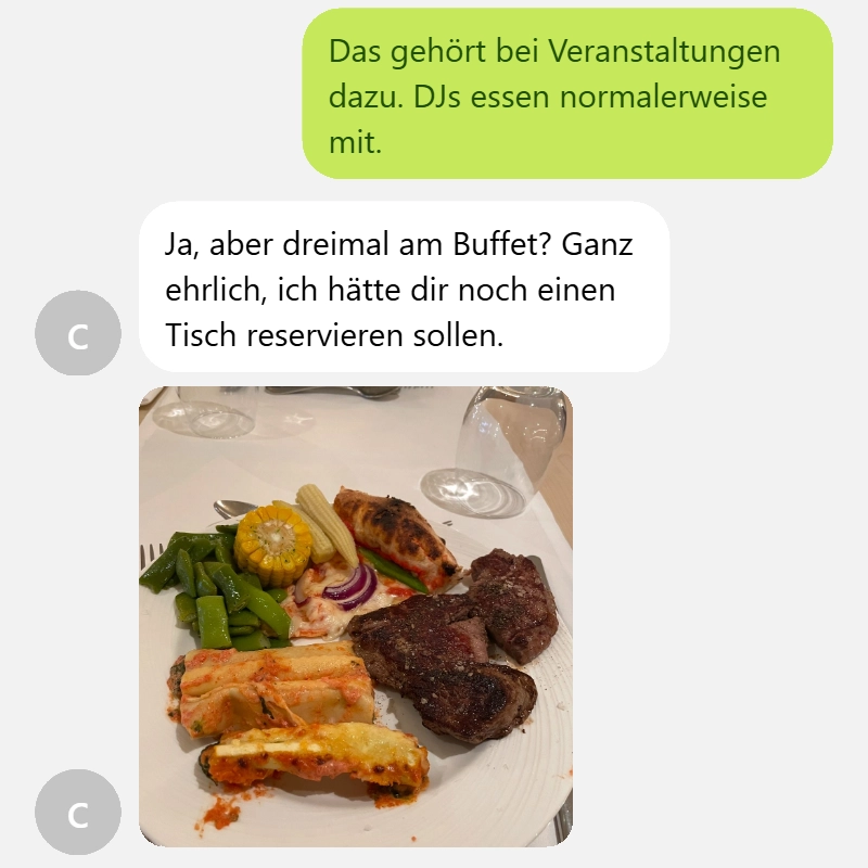 Wenn der Hochzeits-DJ 3x am Buffet war